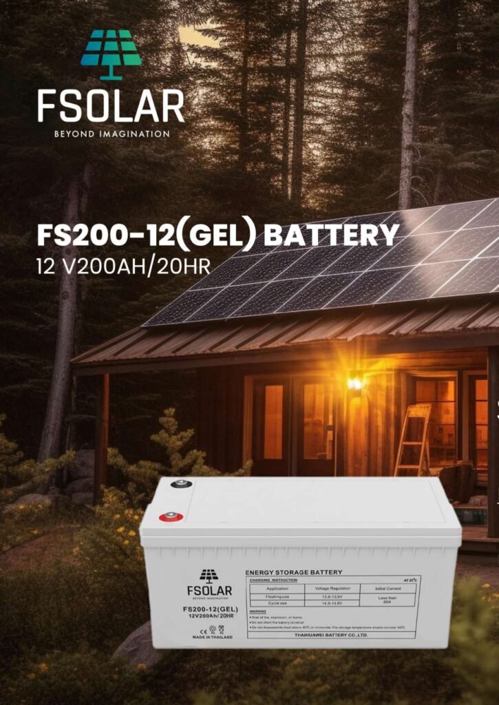 Fsolar 200AH 12V Deep Cycle GEL Battery Thailand FS200-12(GEL ...