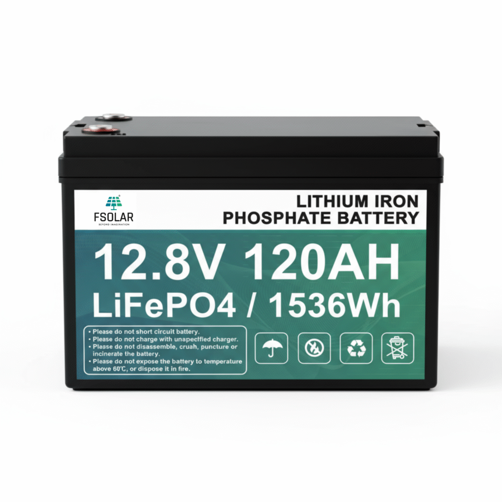 Fsolar Lithium Battery 120AH 12.8V LiFePO4 RV-Caravan-Boat - EMARATI SOLAR